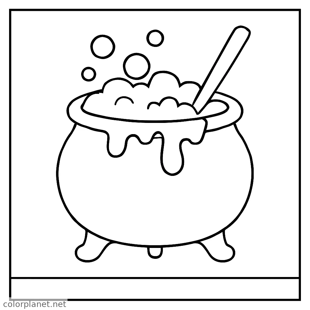 Magical Cauldron Coloring Page – Free Printable - ColorPlanet