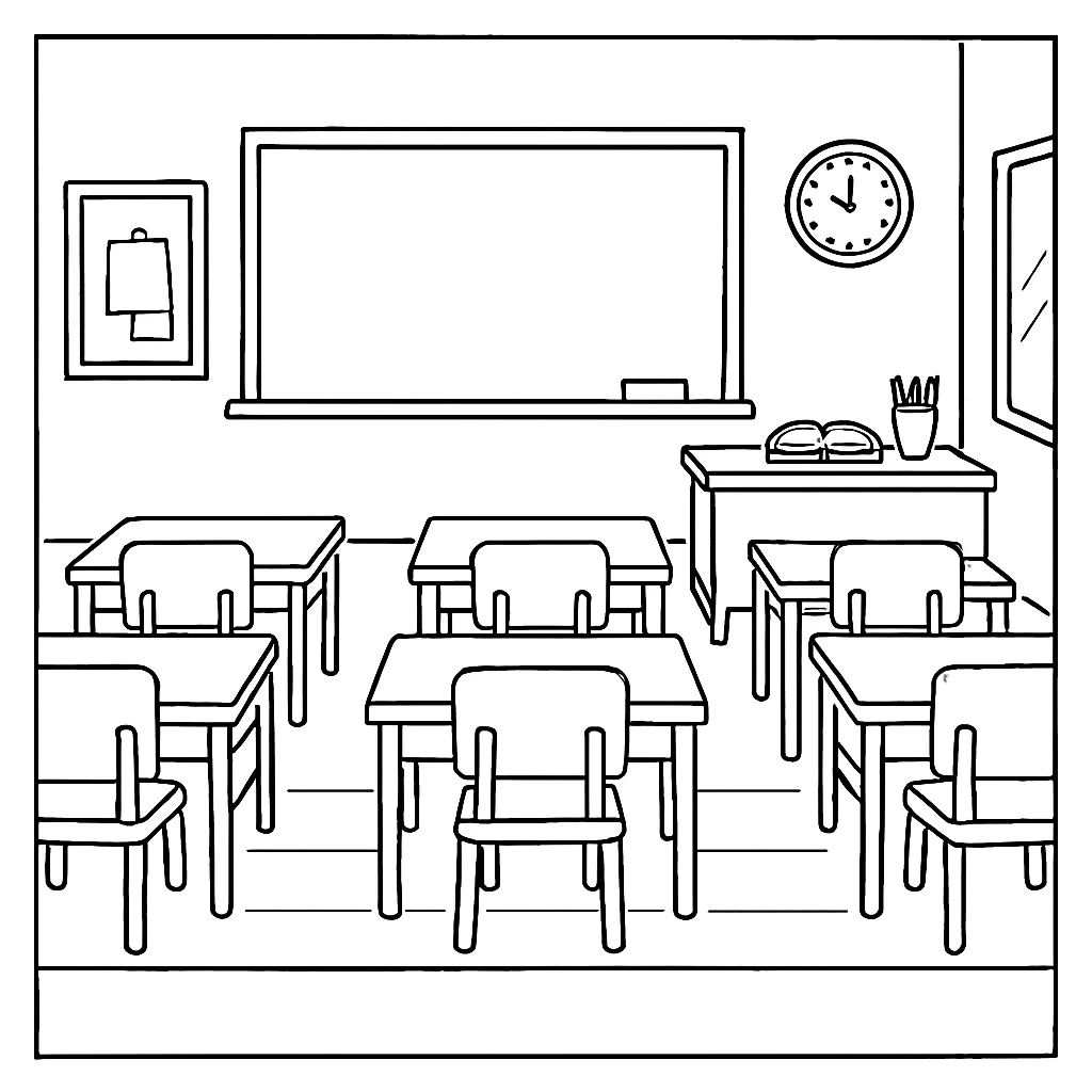 Classroom Scene Coloring Page – Free Printable Coloring Page - ColorPlanet