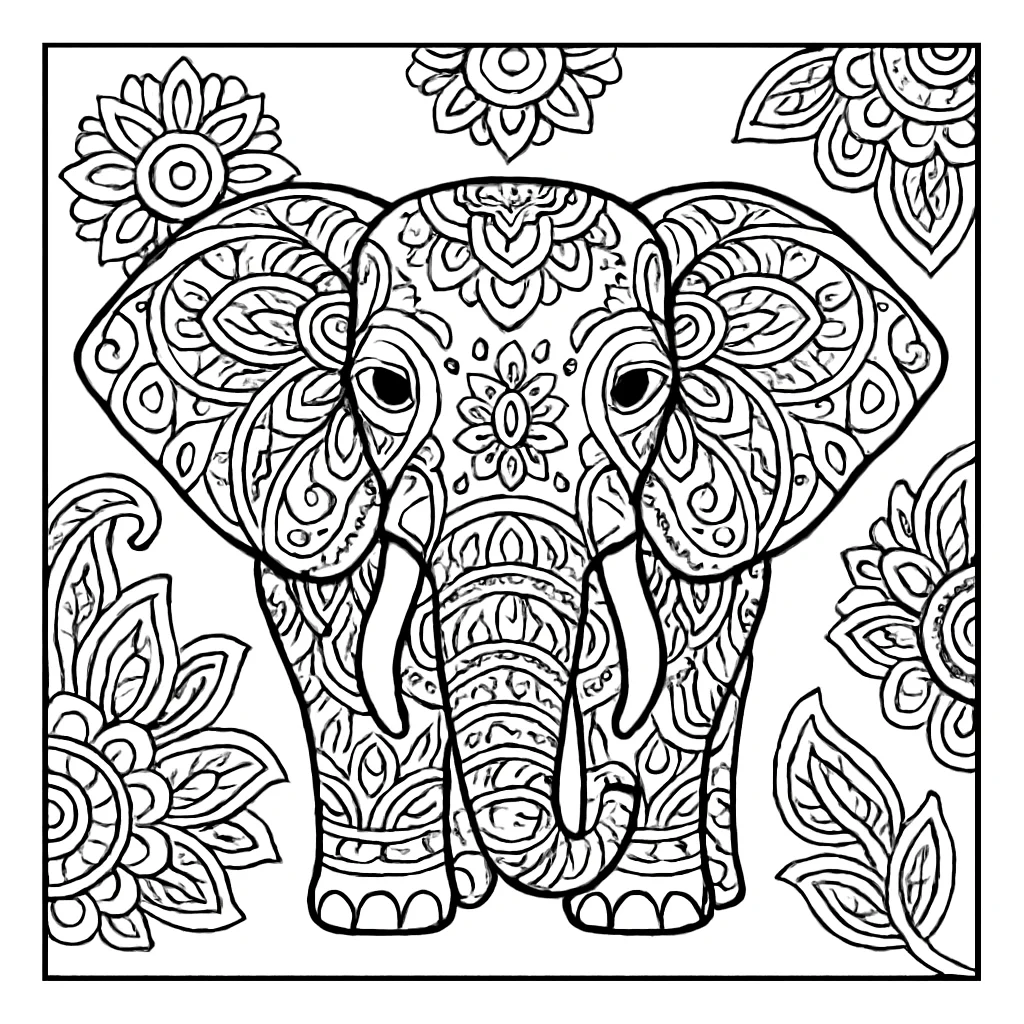 Elephant Mandala Coloring Page – Free Printable Art - ColorPlanet