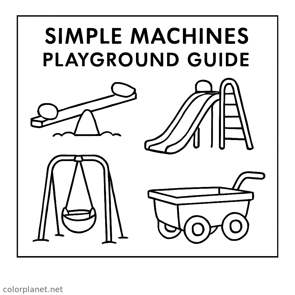 Simple Machines Playground Coloring Page – Free Printable - ColorPlanet