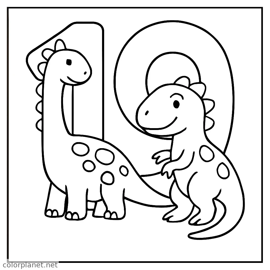 Number 19 Dinosaurs Coloring Page – Free Printable Coloring Page ...